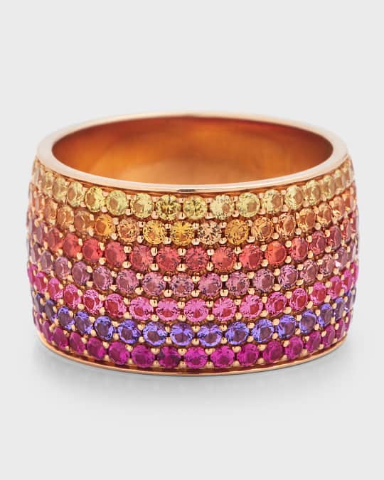 Emily P. Wheeler Los Angeles 18K Rose Gold Ombré Sapphire Cigar Ring ...