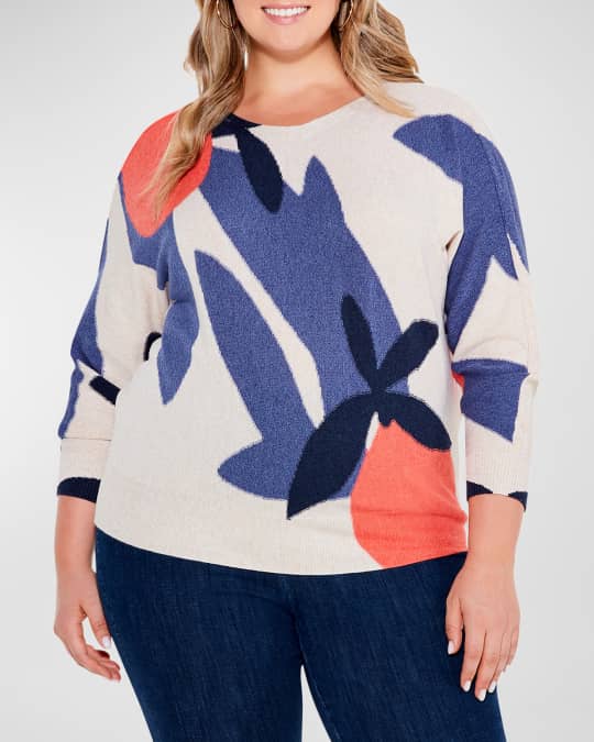 NIC+ZOE Plus Plus Size Fresh Squeeze Intarsia Sweater | Neiman Marcus