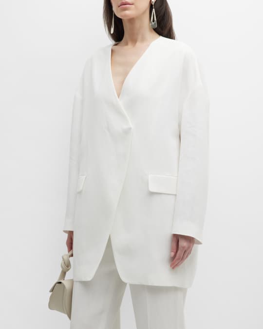 FABIANA FILIPPI Oversized Drop-Shoulder Blazer | Neiman Marcus