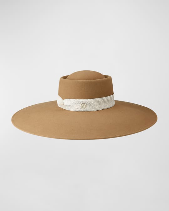 Maison Michel Kat Large-Brim Wool Felt Hat | Neiman Marcus
