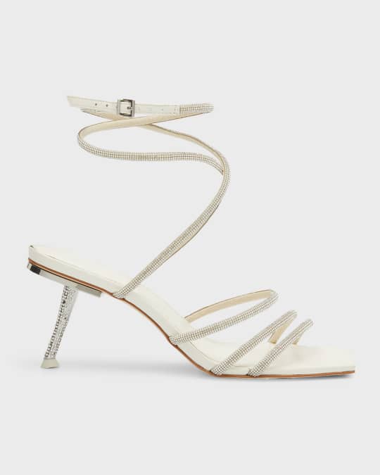 Cult Gaia Isa Crystal-Embellished Ankle-Strap Sandals | Neiman Marcus