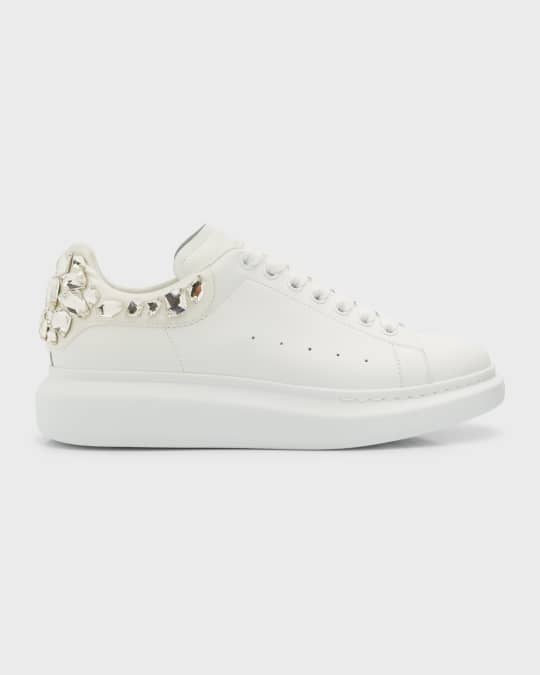 McQueen Men's Crystal Backstay Oversized Leather Low-Top Sneakers ...