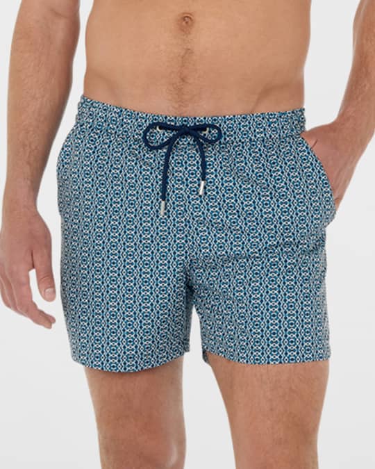 HOM Men's Monochrome Patterned Beach Boxer | Neiman Marcus