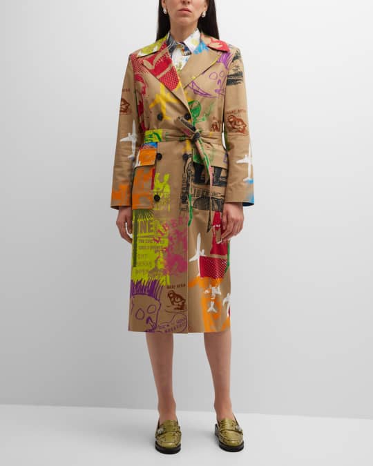 Libertine Libertine Silk Screens Belted Lean Trench | Neiman Marcus