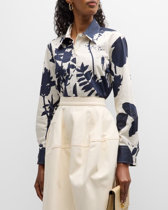 Libertine Cyanotypes-Print Classic Collared Shirt | Neiman Marcus