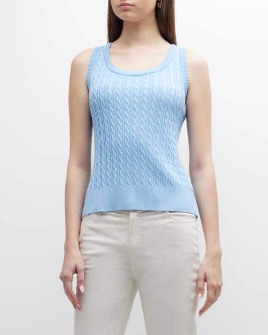 Misook Scoop-Neck Cable-Knit Tank | Neiman Marcus