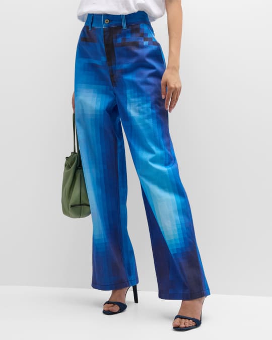 Loewe Pixelated Baggy Jeans | Neiman Marcus