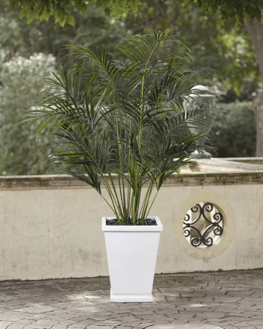 NDI Faux Palm Tree In Tapered Square Pot, 74"T | Neiman Marcus