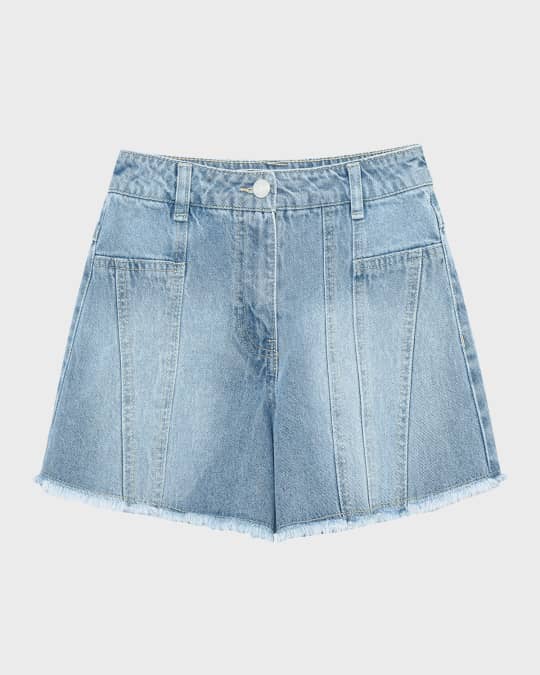 Habitual Girl's Light Wash Denim Raw Edge Hem Shorts, Size 7-16 ...