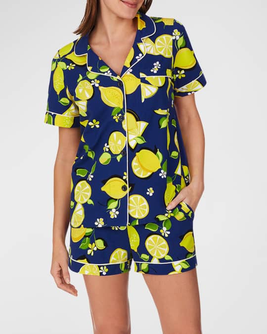 Trina Turk x Bedhead Pajamas Lemon-Print Shorty Pajama Set | Neiman Marcus