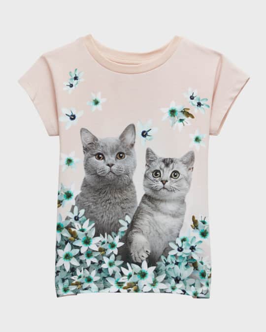 Molo Girl's Ragnhilde Flower & Cats Graphic T-Shirt, Size 2-6 | Neiman ...