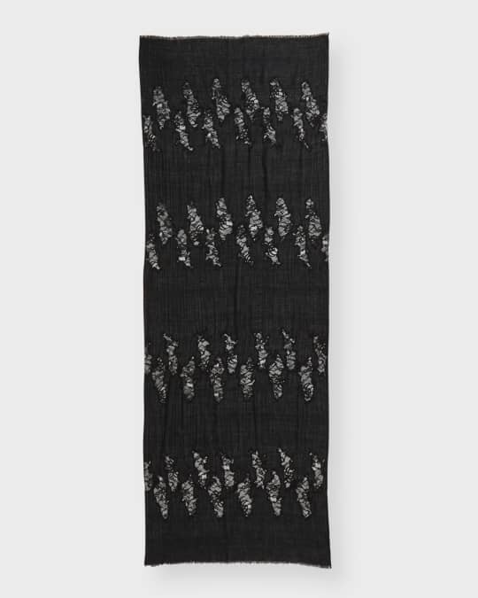 Bindya Lace Silk-Wool Evening Wrap | Neiman Marcus