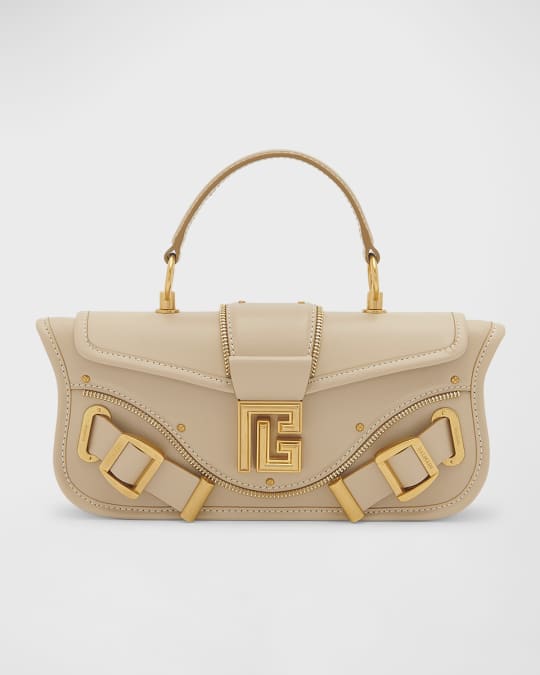 Balmain Blaze Box Leather Pouch Crossbody Bag | Neiman Marcus