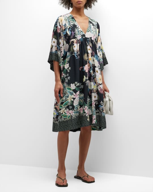 Johnny Was Plus Size V-Neck Coverup Dress | Neiman Marcus