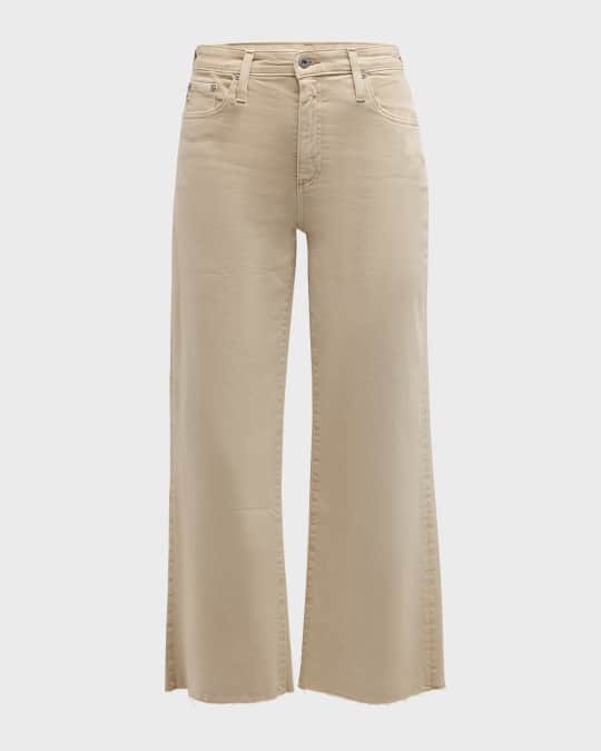 AG Jeans Saige High Rise Wide-Leg Crop Jeans | Neiman Marcus