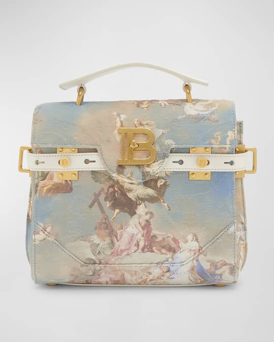 Balmain BBuzz 23 Sky-Print Canvas Satchel Bag | Neiman Marcus