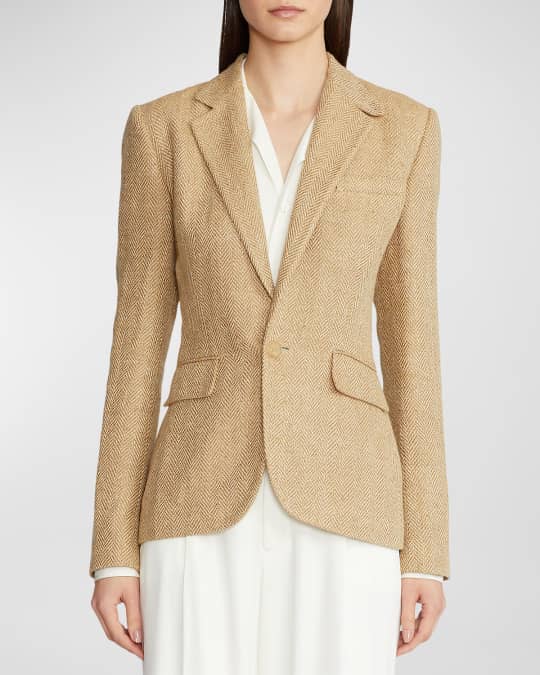Ralph Lauren Collection Kayli Metallic Herringbone Tweed SIngle ...