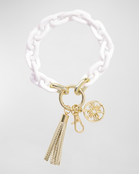 Lilly Pulitzer White/Golden Chain Keychain | Neiman Marcus