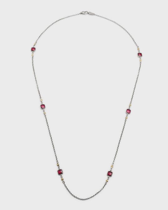 Konstantino Red Spinel on Two-Tone Chain Necklace | Neiman Marcus