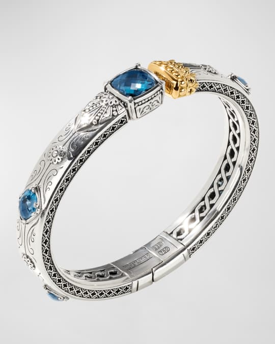 Konstantino 18k Gold Blue Spinel Bracelet | Neiman Marcus