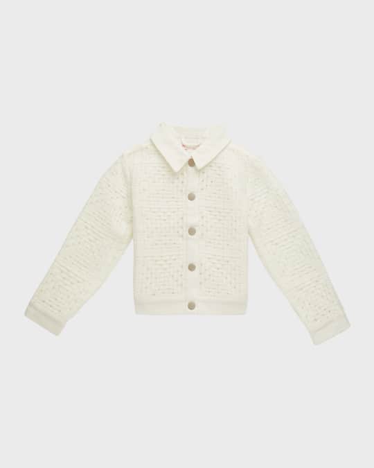 Design History Girl's Crochet Denim Jacket, Size S-XL | Neiman Marcus