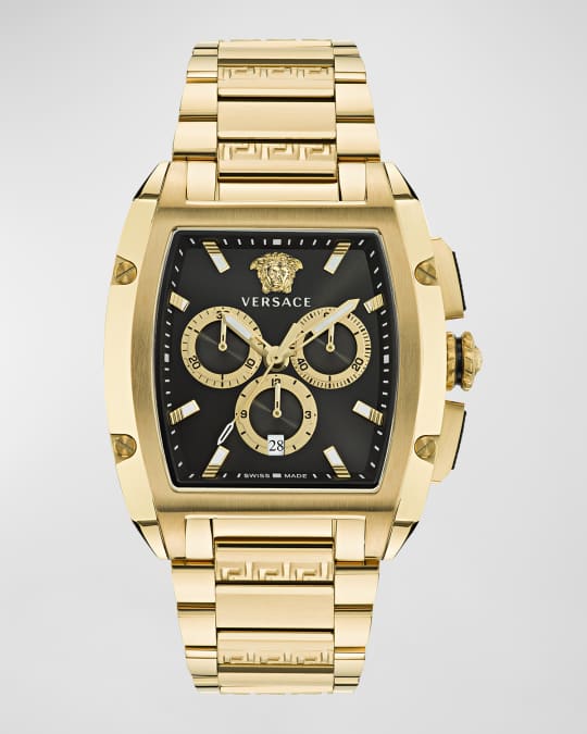 Versace Dominus IP Yellow Gold Bracelet Watch, 42mm | Neiman Marcus