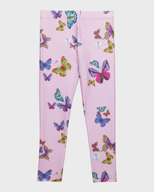 Terez Girl's Pink Neon Butterflies Leggings, Size 4-6 | Neiman Marcus