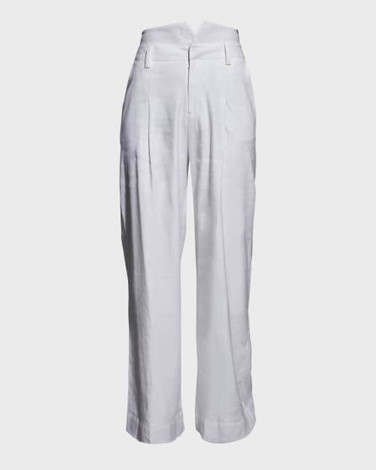 AS by DF Mimi Wide-Leg Twill Trousers | Neiman Marcus