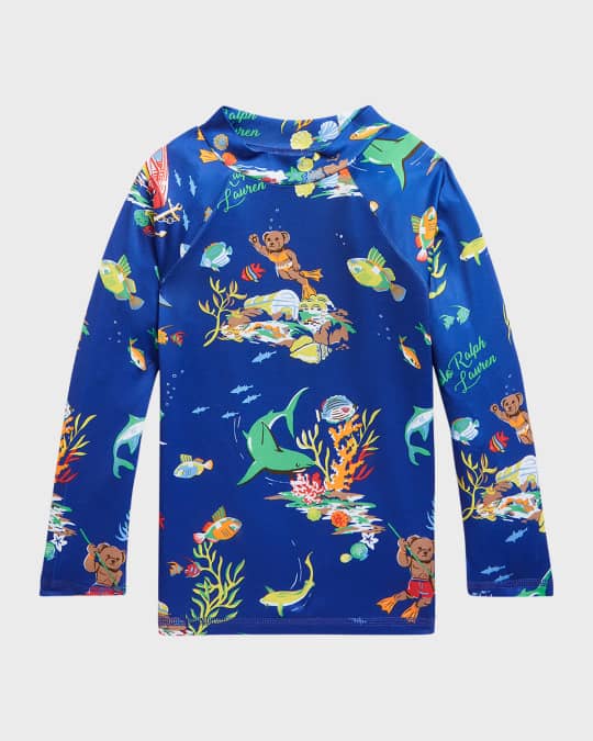Ralph Lauren Childrenswear Boy's Polo Bear Stretch Jersey Rashguard ...