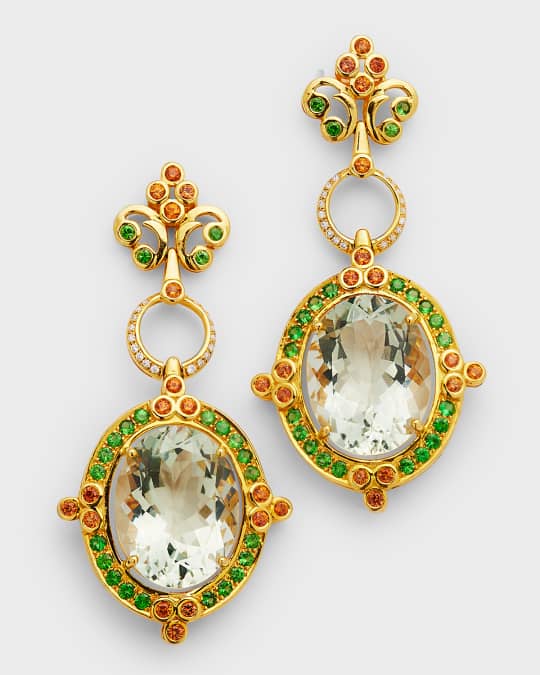 Nini Jewels 18k Gold Multi-Stone Drop Earrings | Neiman Marcus