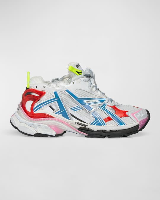 Balenciaga Men's Multicolor Mesh Runner Sneakers | Neiman Marcus