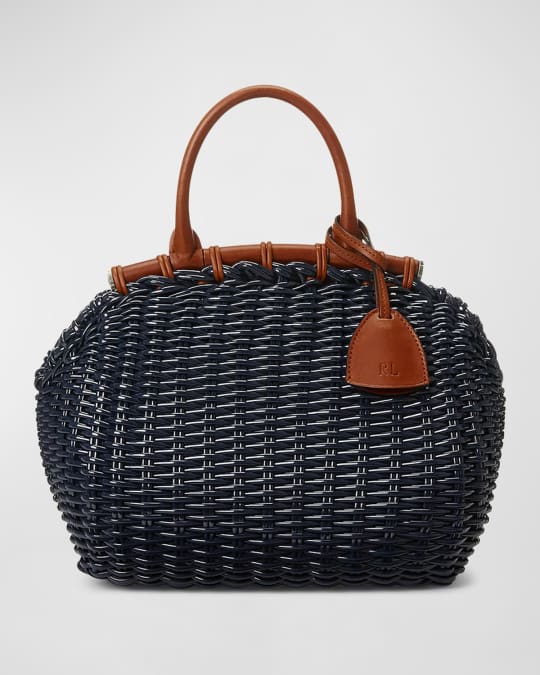 Ralph Lauren Collection Mini Patent Basket Top-Handle Bag | Neiman Marcus