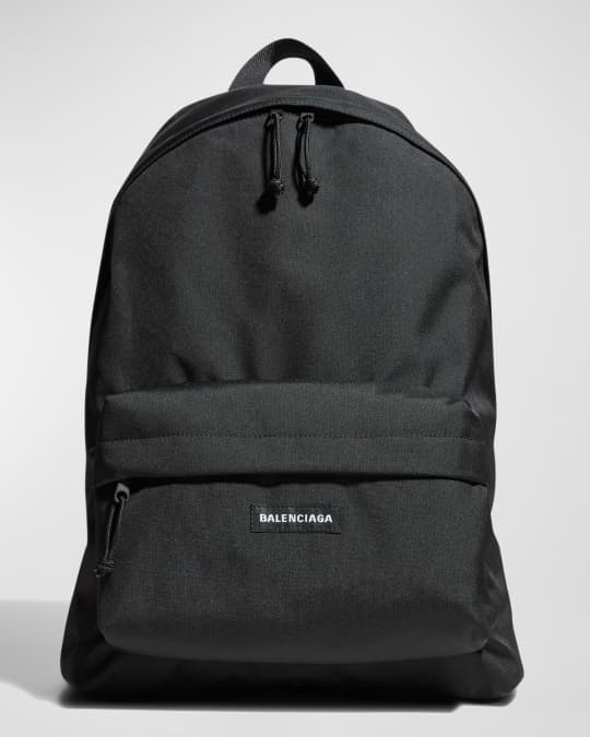 Balenciaga Men's Nylon-Canvas Logo Backpack | Neiman Marcus