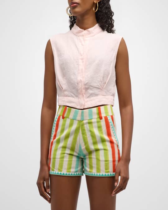 EMPORIO SIRENUSE Alice Light Wind Crop Top | Neiman Marcus