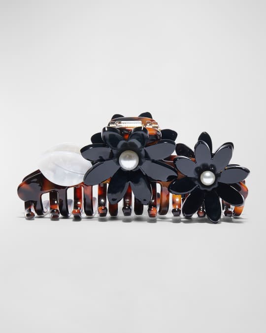Lele Sadoughi Tortoise-Shell Petunia Pearly Claw Clip | Neiman Marcus