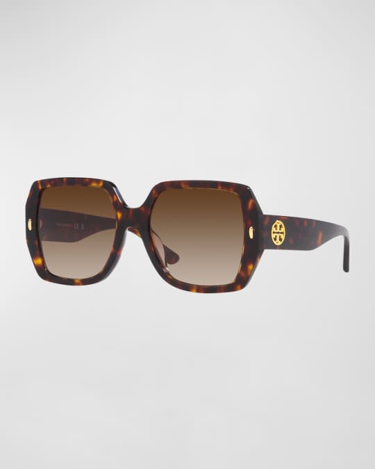 Tory Burch Gradient Tortoise Square Acetate Sunglasses | Neiman Marcus