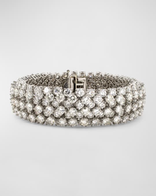NM Estate Estate Platinum 7 Row Flexible Bracelet with 273 Diamonds, 7 ...
