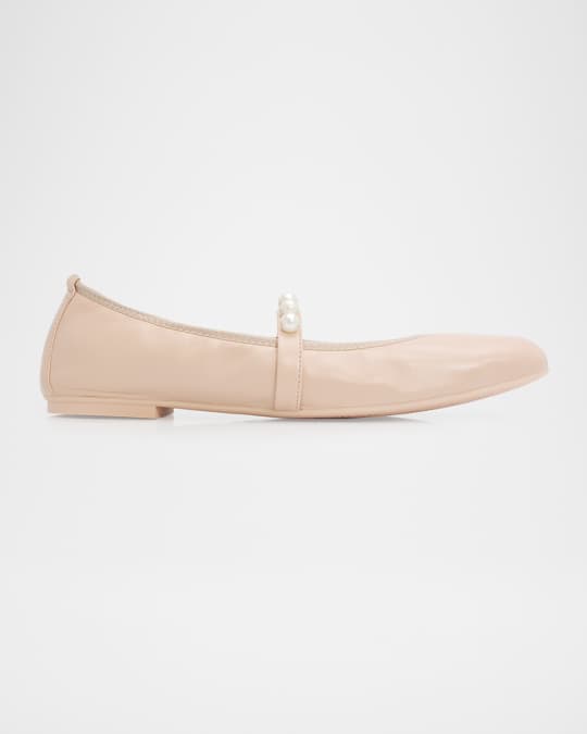 Stuart Weitzman Goldie Pearly Stud Ballerina Flats | Neiman Marcus