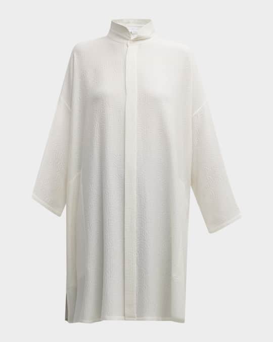 Eskandar Wide A-Line Double Stand Collar Shirt (Very Long) | Neiman Marcus