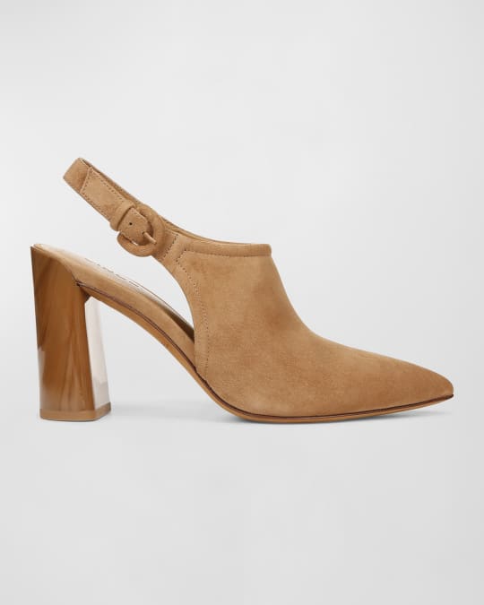 Vince Pyra Suede Slingback Mule Pumps | Neiman Marcus
