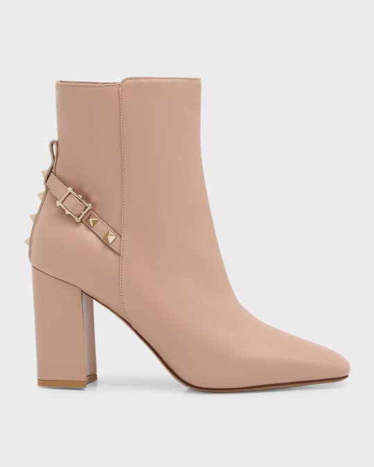 Valentino Garavani Rockstud Lambskin Ankle Booties | Neiman Marcus