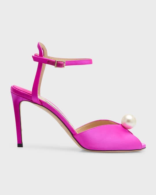 Jimmy Choo Sacora Satin Ankle-Strap Pumps | Neiman Marcus