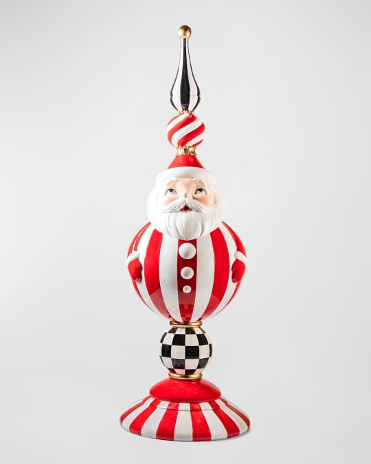 MacKenzie-Childs Peppermint Santa Trophy Finial | Neiman Marcus