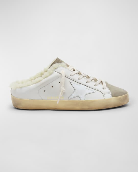 Golden Goose Superstar Sabot Leather Shearling Sneakers | Neiman Marcus