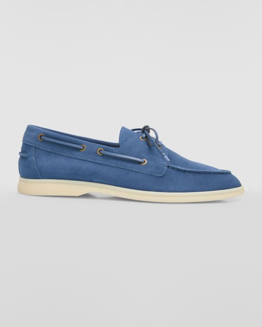 Loro Piana Men's Sea-Sail Walk Suede Boat Shoes | Neiman Marcus