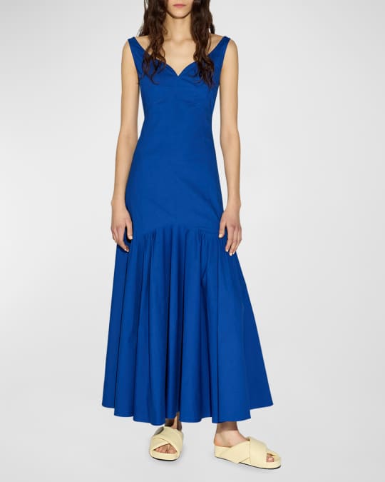 CALLAS Milano Kinley Sleeveless Pleated Maxi Dress | Neiman Marcus