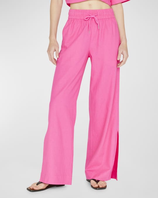 FRAME Linen Drawstring Lounge Pants | Neiman Marcus