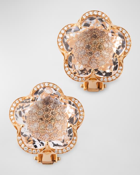 Pasquale Bruni 18k Rose Gold Bon Ton Diamond Stud Earrings | Neiman Marcus