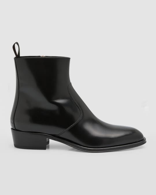 Giuseppe Zanotti Men's Chicago 40 Leather Ankle Boots | Neiman Marcus