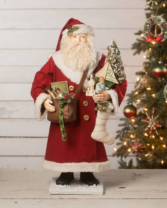 Bethany Lowe Jolly Old St. Nicholas Figure with Toys | Neiman Marcus